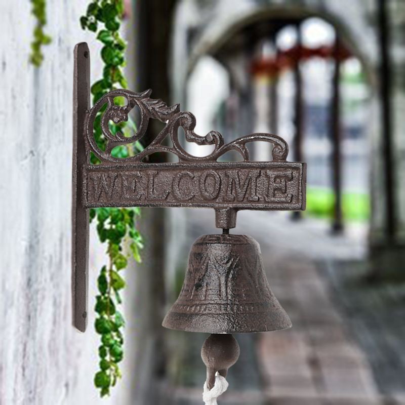 Jual Antique Style Cast Iron Hanging Door Bell Wall Mounted Welcome ...