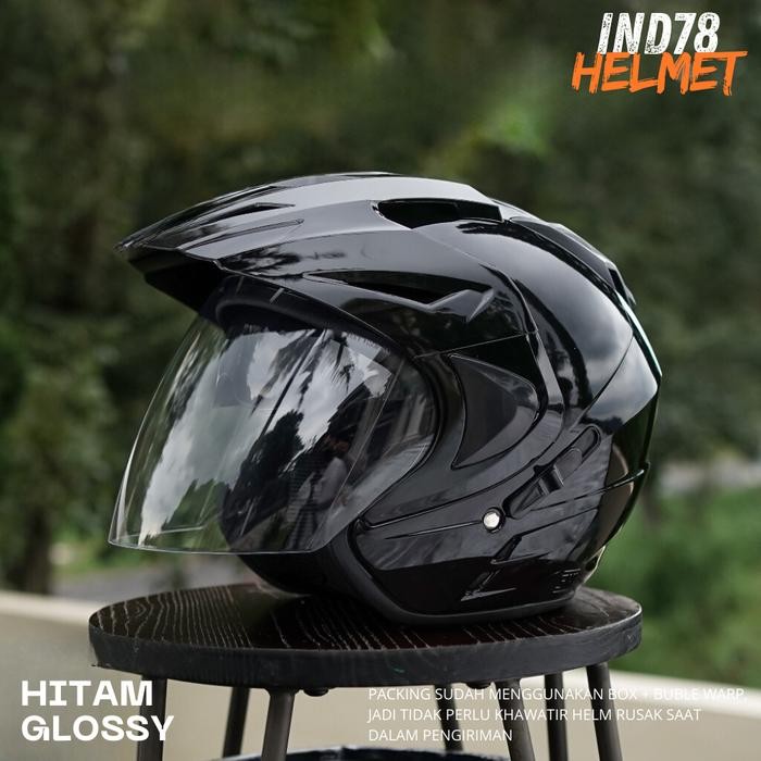 Jual HELM INK T1 PREMIUM JP8 MOTORCYCLE SNI DOUBLE VISOR HALF FACE ...