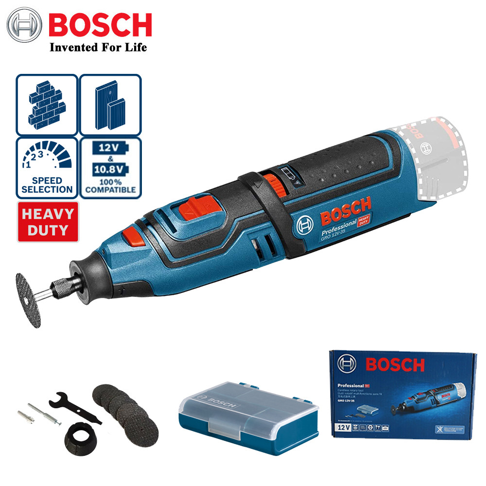 Jual Bosch Cordless Rotary Tool GRO 12V-35 Variable Speed 12V Electric ...