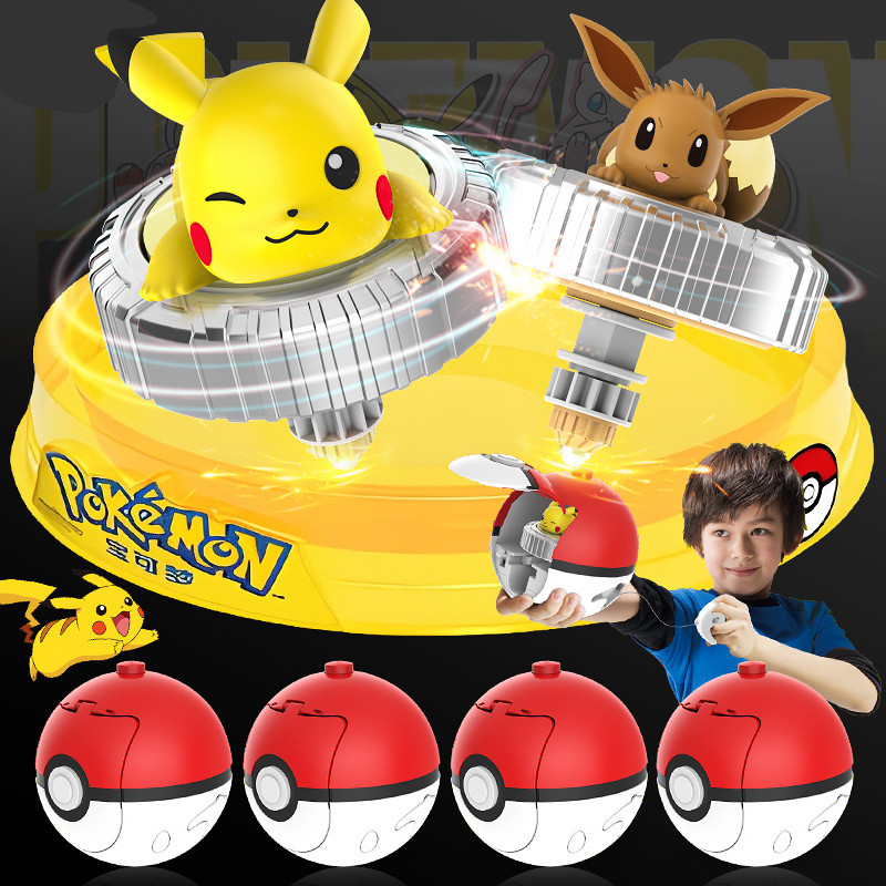 Jual 5-7cm Pikachu Spinning Top Pokemon Figure Elf Poke Ball Charmander ...