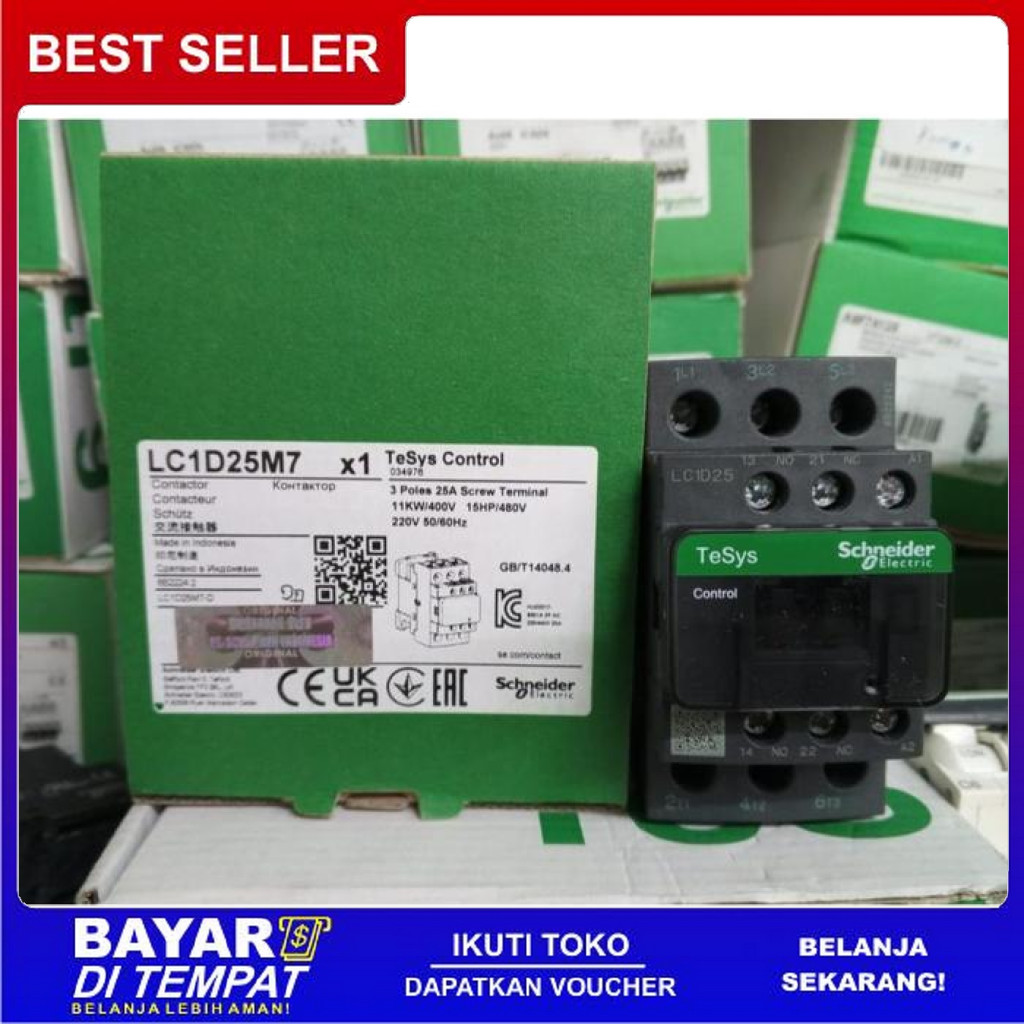 Jual FREE ONGKIR KONTAKTOR SCHNEIDER ELEKTRIK LC1D25 CONTACTOR ...