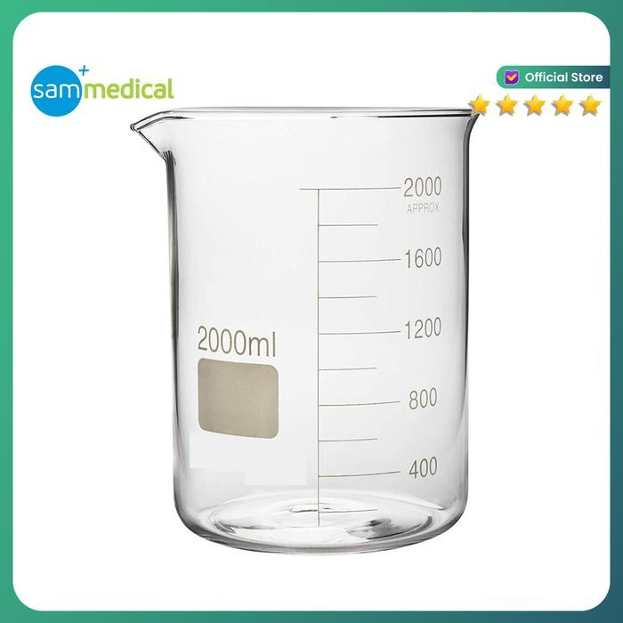 Jual IWAKI PYREX BEAKER GLASS LOW FORM/ GELAS KIMIA / GELAS TAKAR 2 ...