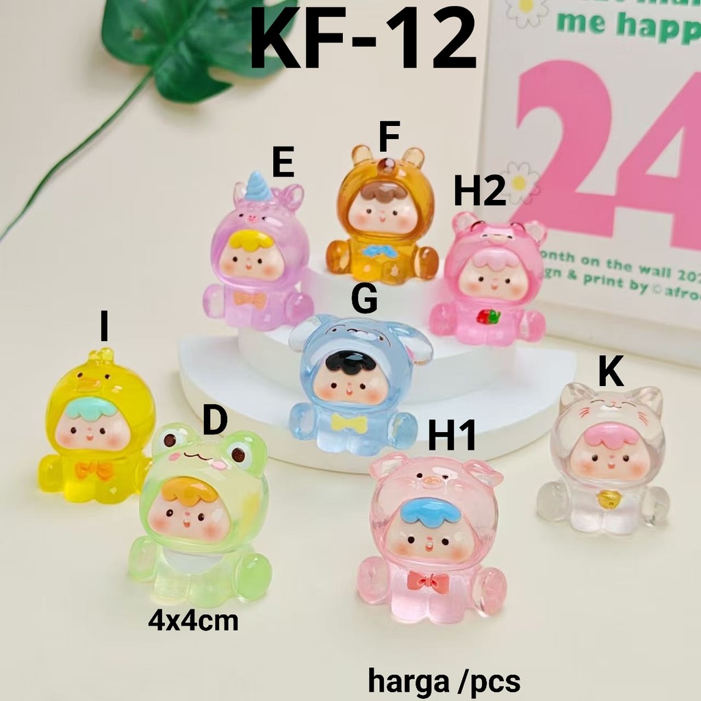 Jual KF-12 Resin clay 3d diy hewan cute babi unicorn beruang katak ...