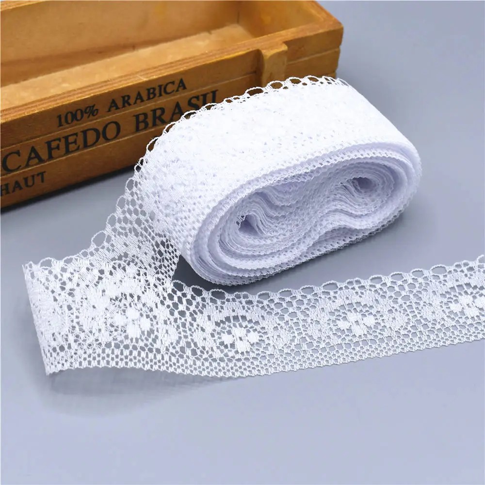 Jual 10 Yards High Quality Beautiful White Lace Ribbon Tape 40MM Lace ...