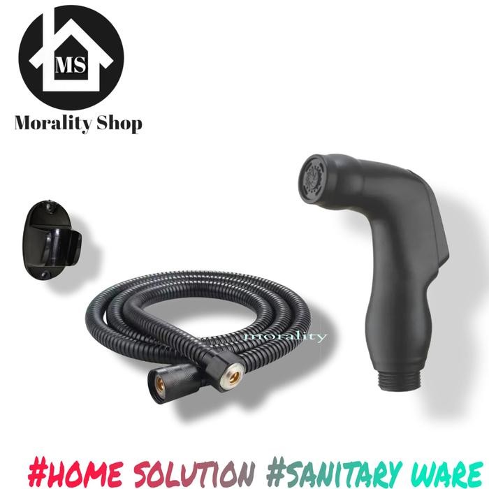 Jual jet shower closet hitam selang spiral 99 / shower toilet black ...
