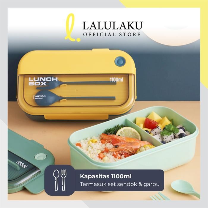 Jual Lunch box 1100ml Tempat Makan Sekolah Kantor Kotak Makan BPA Free ...
