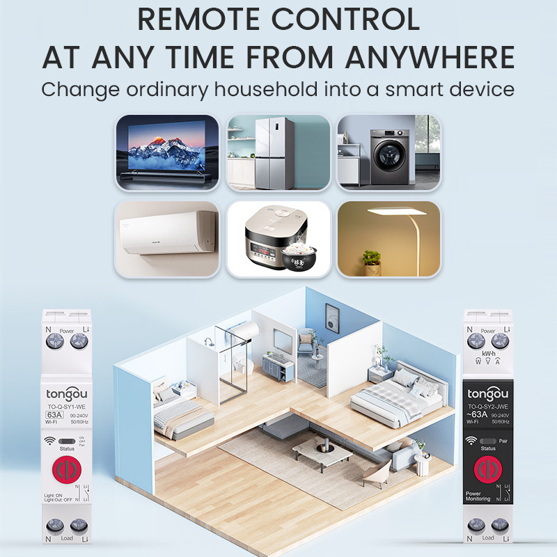 Jual Ewelink Tongou 1P+N 63A 110V 220V Wifi Smart Switch Energy Meter ...