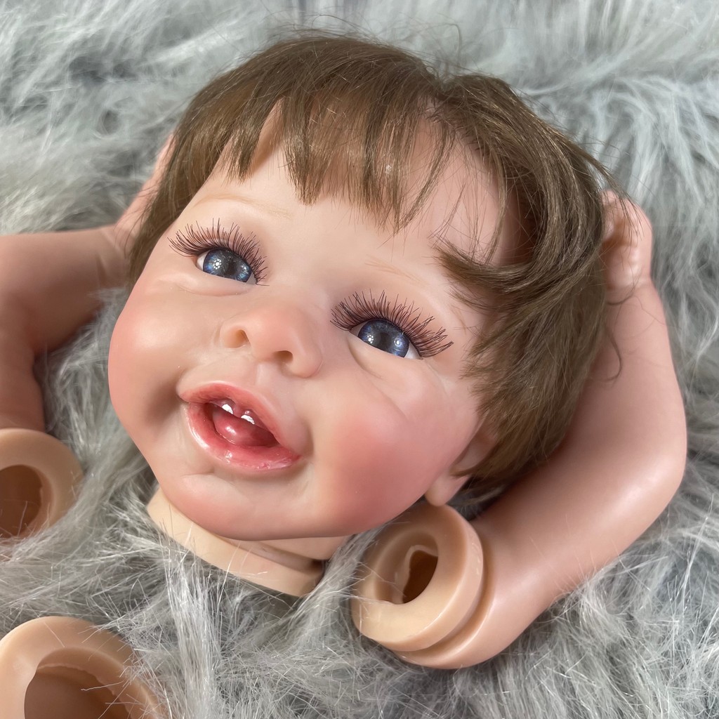 Jual 17 Inch Painted Vinyl Reborn Doll Kit Blossom With Hair Transplant ...