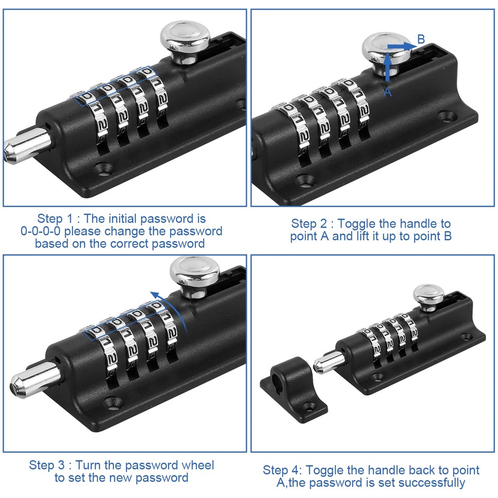 Jual Sliding Combination Bolt Combi Bolt Latch Keyless Combination Bolt ...