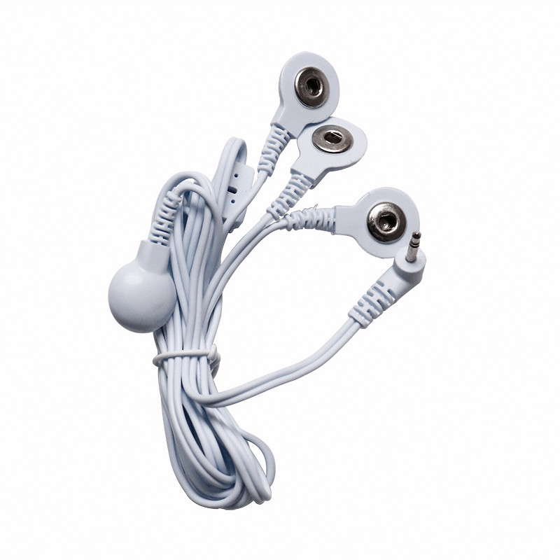Jual 4 Buttons Electrode Wires TENS Unit Lead Wires Cables for Tens EMS ...