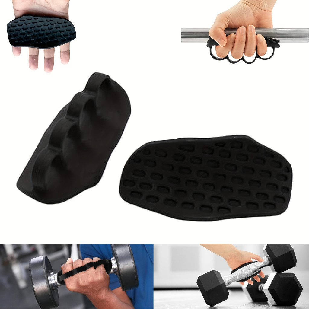 Jual New Anti-Slip Workout Grips Ergonomic Rubber Hand Protector Grips ...