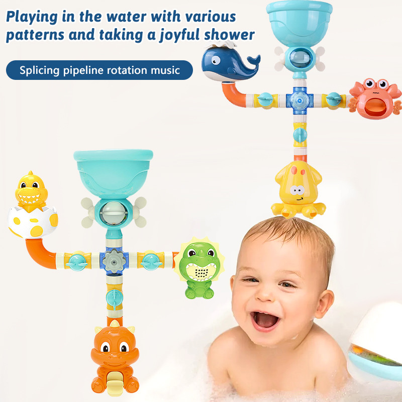 Jual Baby Bath Toys DIY Pipes Tubes Bath Squirt Water Game Set ...