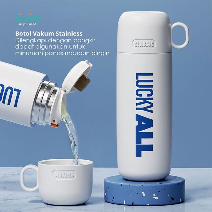 Jual Tumblr Botol Vakum Stainless Steel Termos Air 2 In 1 Kapasitas 500 ...