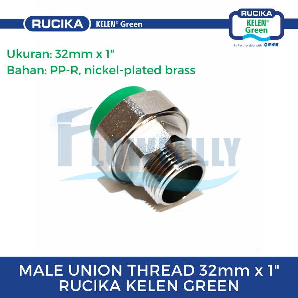 Jual MALE THREADED UNION 32 X 1 PPR RUCIKA KELEN GREEN WAVIN TIGRIS WATER MOOR 32 MM DRAT LUAR 1 ...