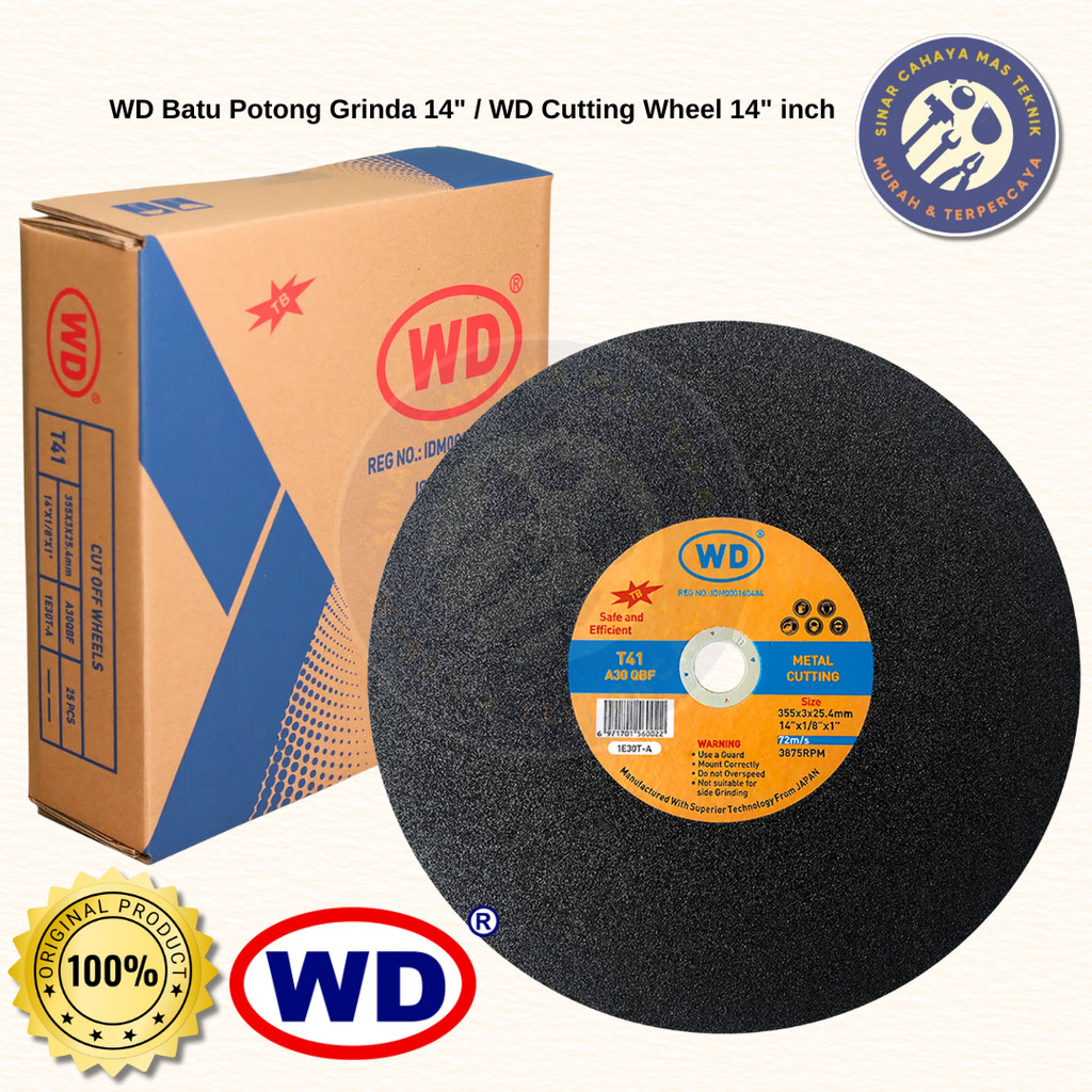 Jual WD Batu Potong Grinda / WD Cutting Wheel 14" inch | Shopee Indonesia