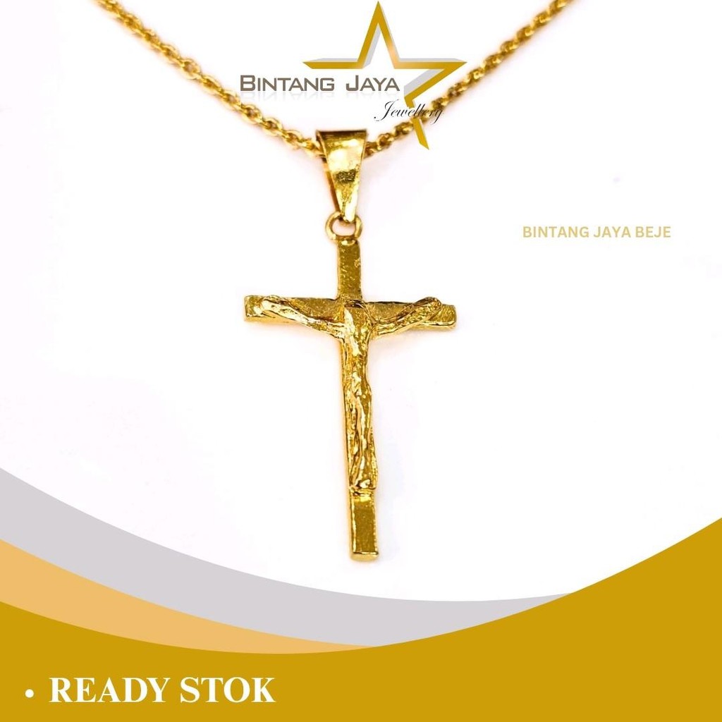 Jual Liontin Emas Asli SALIB YESUS - Kadar LM99 - Berat 5 gr - Desain ...