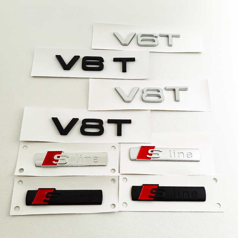 Jual IMPORT 3D ABS V6T V8T SLINE LOGO S LINE EMBLEM CAR FENDER BADGE ...