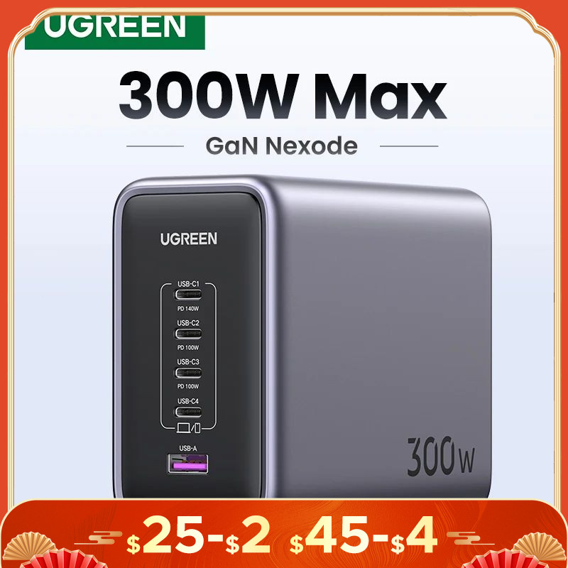 Jual UGREEN 300W GaN Charger Desktop Charging Station USB Charger 140W ...