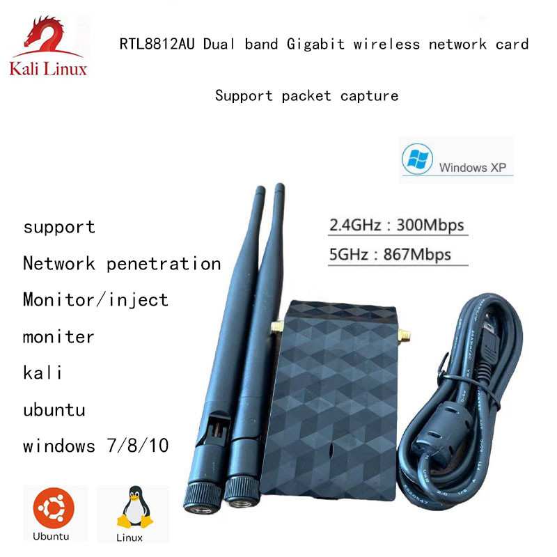 Jual Using RTL8812AU chipset USB3.0 Gigabit wireless card 1200M WiFi adapter for linux Kali ...