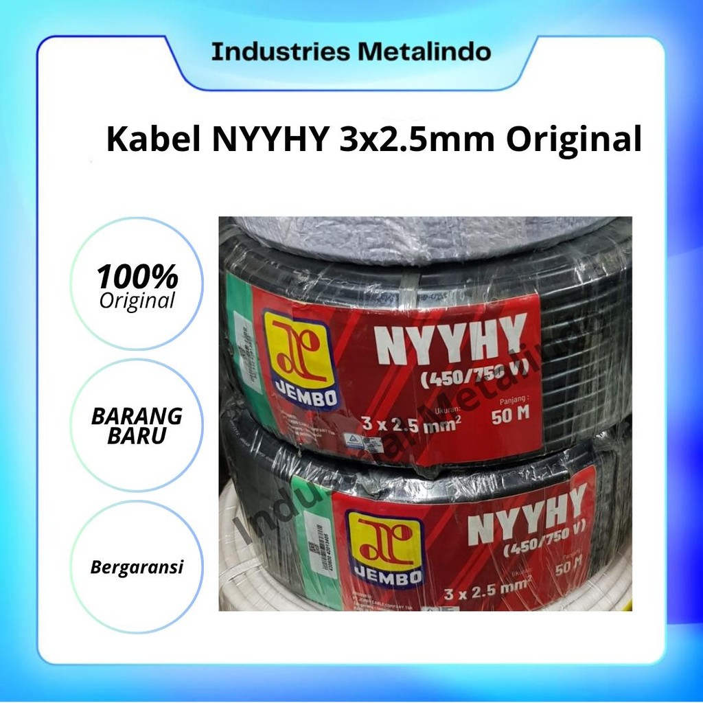 Jual Kabel NYYHY 3x2.5mm2 JEMBO (3x2.5 mm 3x2,5mm 3x2,5 mm | Shopee ...