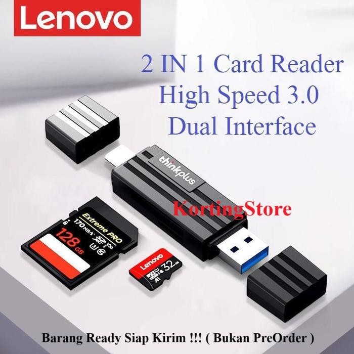 Jual Lenovo thinkplus TC101 Card Reader Dual Connector USB 3.0 & Type C ...
