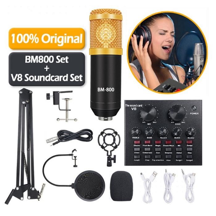 Jual PAKET RECORDING LENGKAP Microphone Mic Condenser BM 800 Stand Mic ...