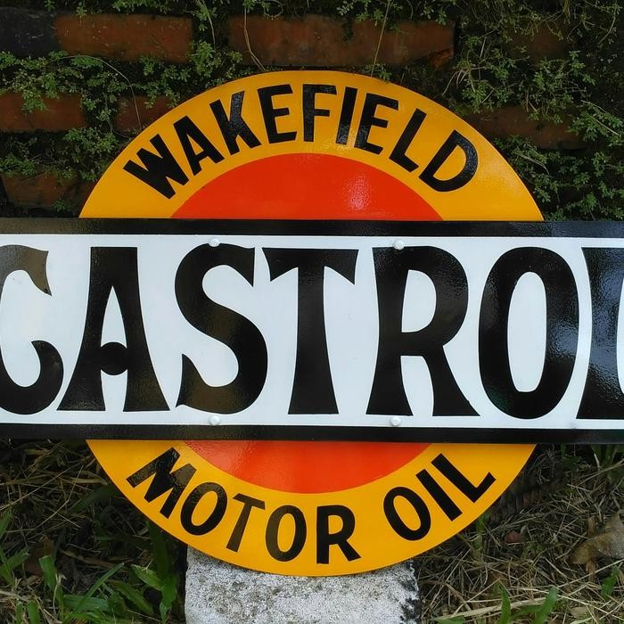 Jual Pajangan Antik Enamel Sign Rep Castrol Tua Duksi Baru | Shopee ...