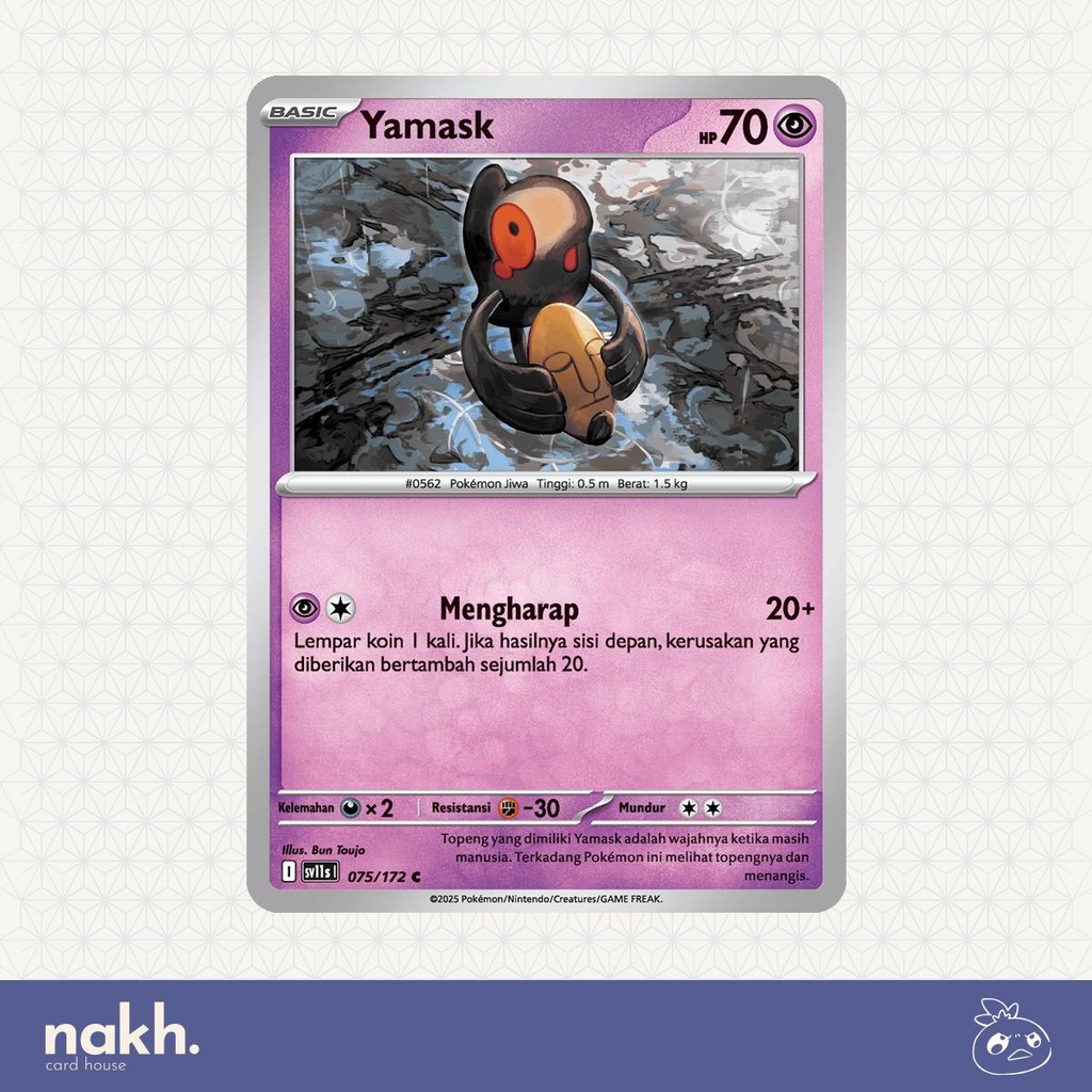 Jual Kartu Pokemon TCG Indonesia Hitam & Putih sv11s 075/172 Yamask ...
