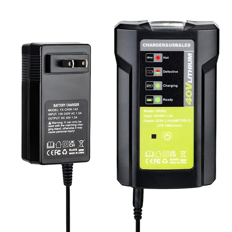 Jual LED Adapter Only With USB For Ryobi 36-40V Battery LUB40V Charger ...