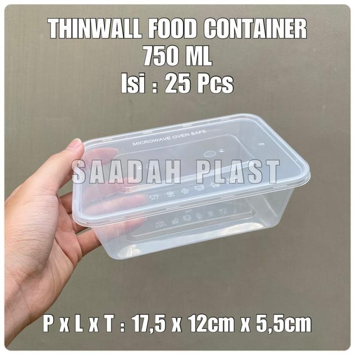 Jual 69L0 (Isi 25Pcs) Thinwall 750Ml Container Tahan Panas Kotak Makan ...