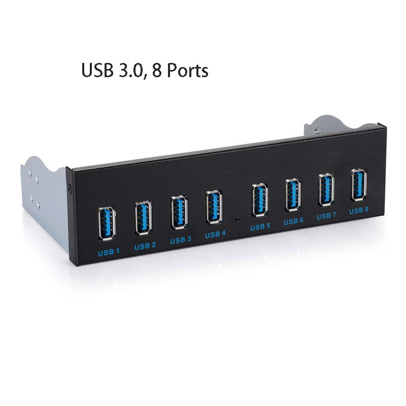 Jual 7-8 Ports USB 3.0 2.0 HUB 5.25 inch Front Panel Optical Drive ...