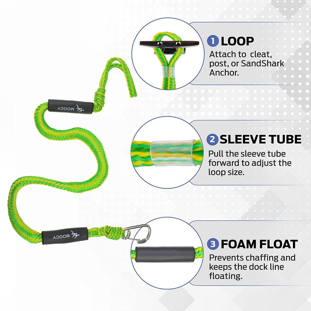 Jual IMPORT Dock Lines Cords Docking Rope For Kayak Watercraft SeaDoos ...