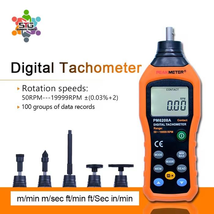 Jual Tachometer Data Logger Peakmeter PM6208A RPM Tester MS6208A Taco ...