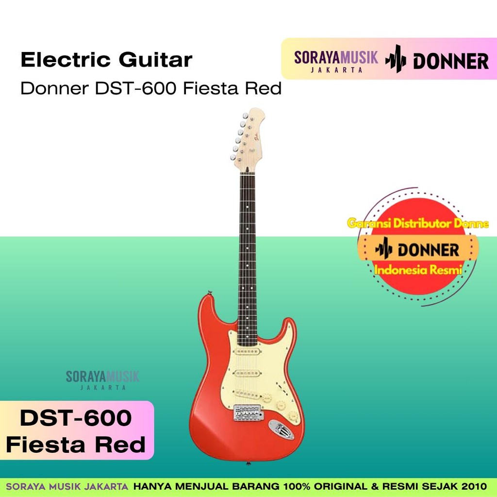 Jual Donner DST-600 Fiesta Red - Electric Guitar | Garansi Resmi ...