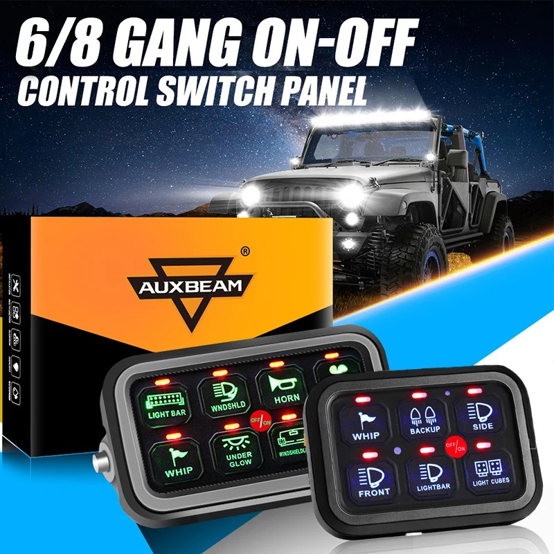 Jual 8 Gangs 6 Gang 12V 24V Universal LED Switch Panel On-Off Control ...