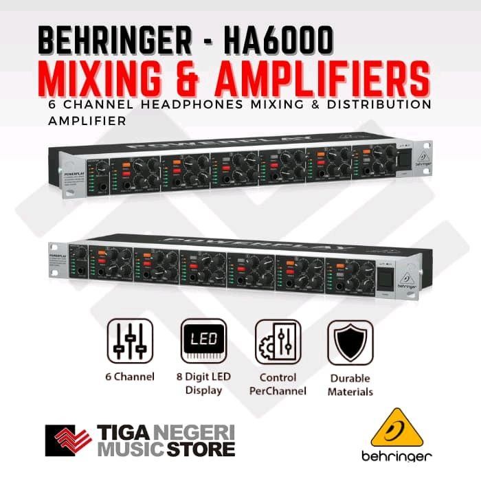 Jual BEHRINGER HA6000, 6 CHANNEL HEADPHONES MIXING & DISTRIBUTION ...