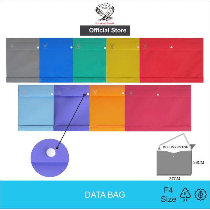 Jual EAGLE FILES Map Plastik Kancing Opaque Folio (F4) / Map Dokumen ...