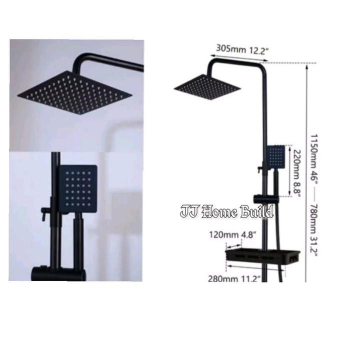 Jual Shower Tiang Black/Hitam/Dingin/Panas Dingin/Shower Column/Shower ...
