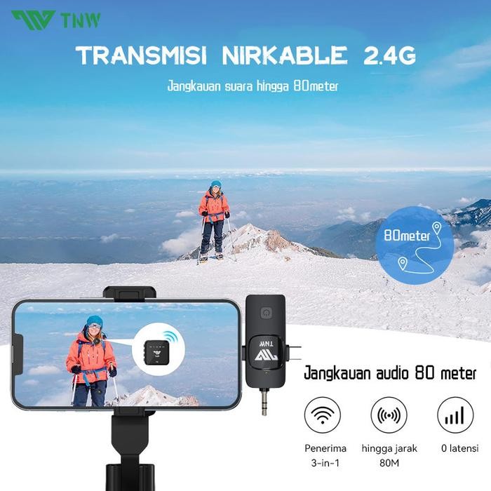 Jual Tnw N12/N13 Wireless Microphone Clip On 2 Mikrofon Clip On ...