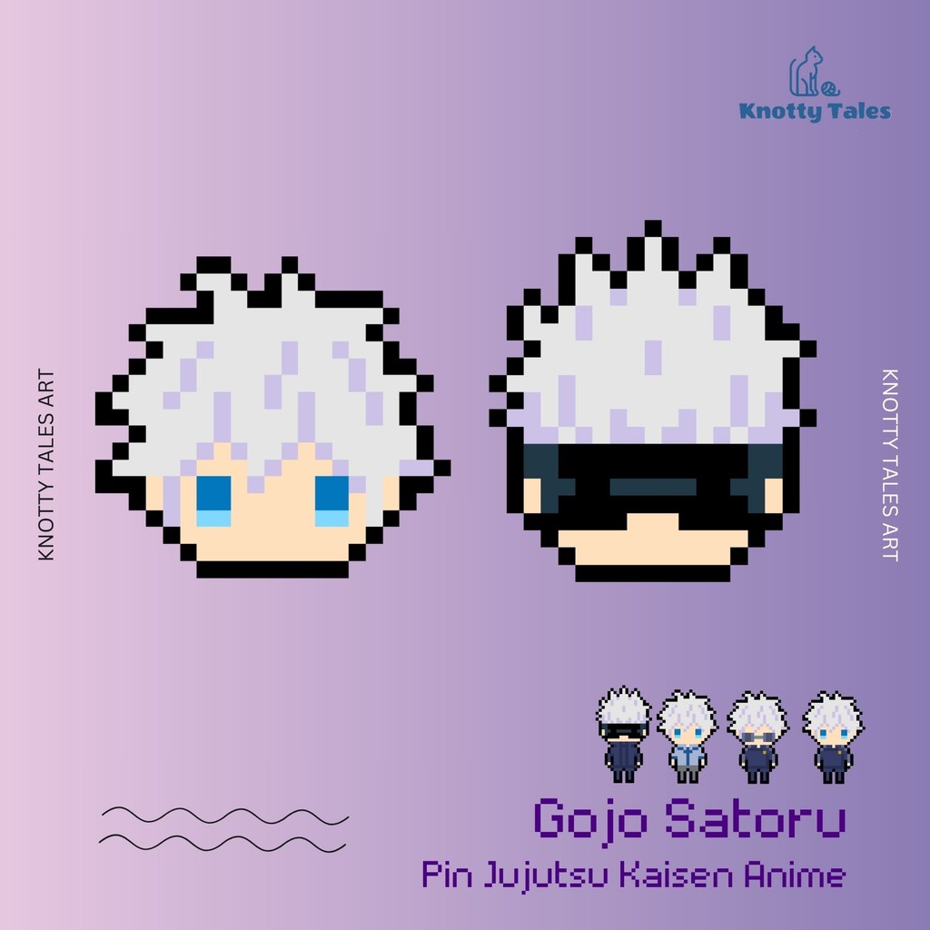 Jual Gojo Satoru Pin Button Emblem Jujutsu Kaisen Merchandise Pixel ...