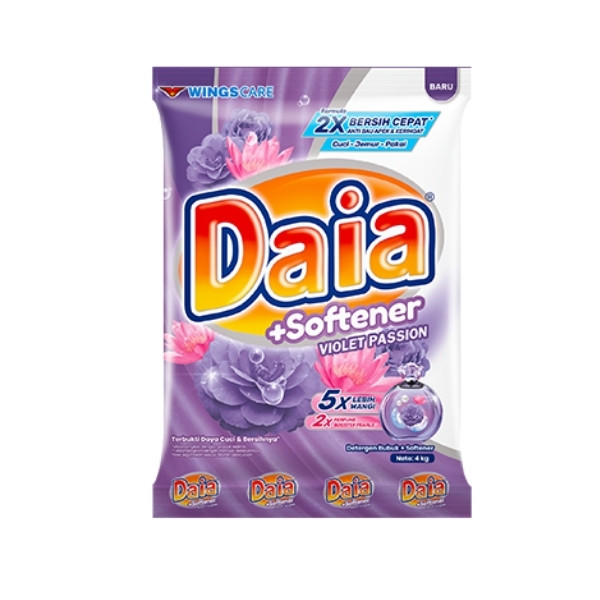 Jual DAIA DETERGENT POWDER VIOLET PASSION 4 KG | Shopee Indonesia