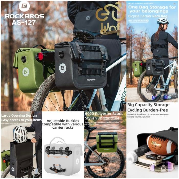Jual ROCKBROS AS-127 Tas Pannier Touring Rak Bagasi Samping Sepeda ...