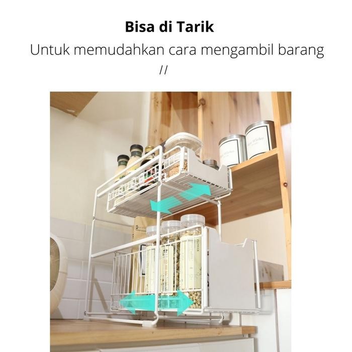 Jual ZenRak Dapur Sea Nordic Style Lemari Laci Geser Keranjang Tarik ...
