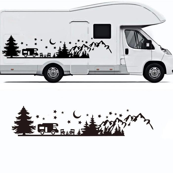 Jual Large Camping Forest Landscape Caravan Camper Rv Car Sticker Decal ...