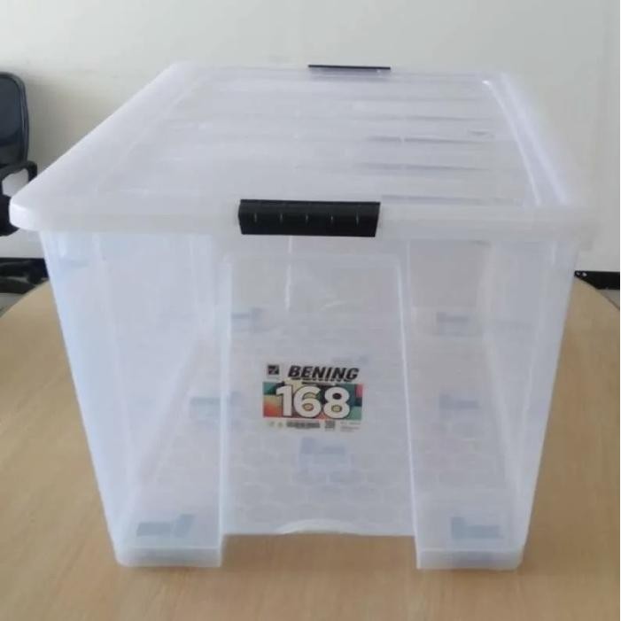 Jual Container Box Ezy CB 168 Liter Roda Bening Transparan Kualitas ...