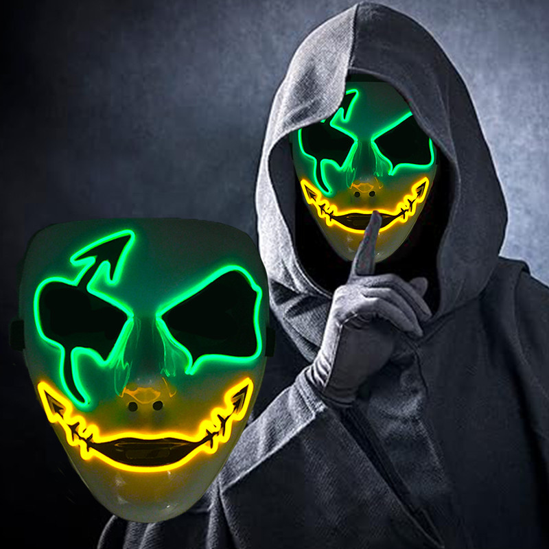 Jual Game Cosplay Costume Luminous Purge Mask Demon Slayer Led ...