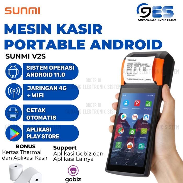 Jual Mesin Kasir Portable Android Sunmi V2S Print Label Thermal ...