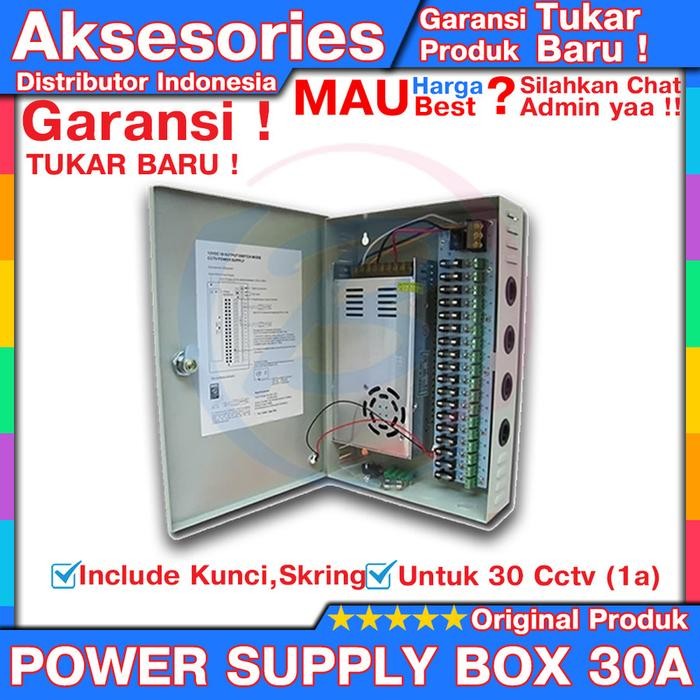 Jual Power Supply / PSU Box 30A 12V CCTV + Kunci & Sekring Original ...