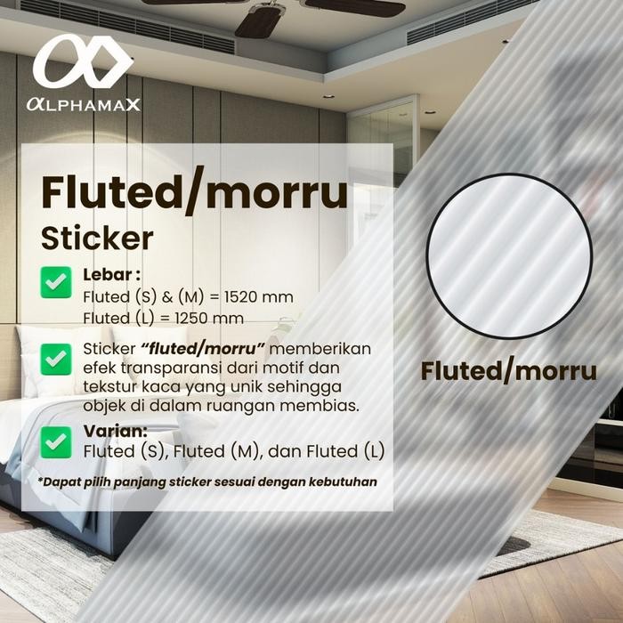 Jual ALPHAMAX Fluted/Morru Glass Sticker Sticker Kaca Fluted/Morru ...