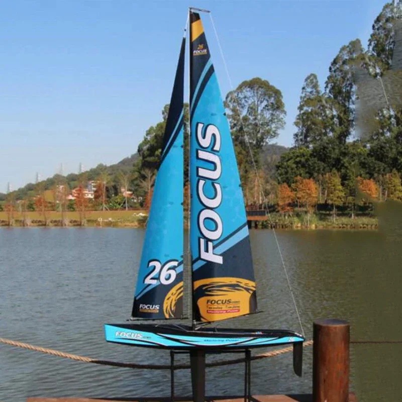 Jual RC Wind-powered Sailboat Model Yacht Toy Gift Finished Remote ...